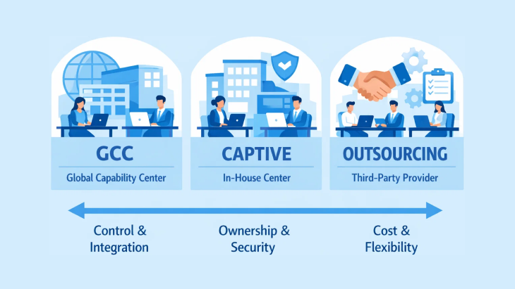 GCC vs Captive vs Outsourcing in India (2026 Guide)